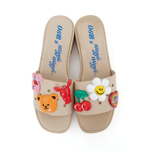 MIYO Smile Platform Sandals in Beige Heaven